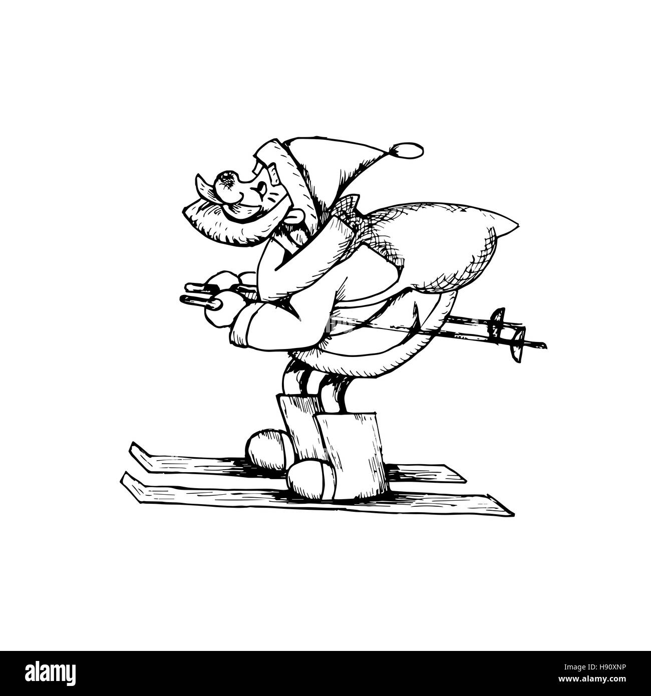 Cartoon character happy santa Black and White Stock Photos & Images - Alamy