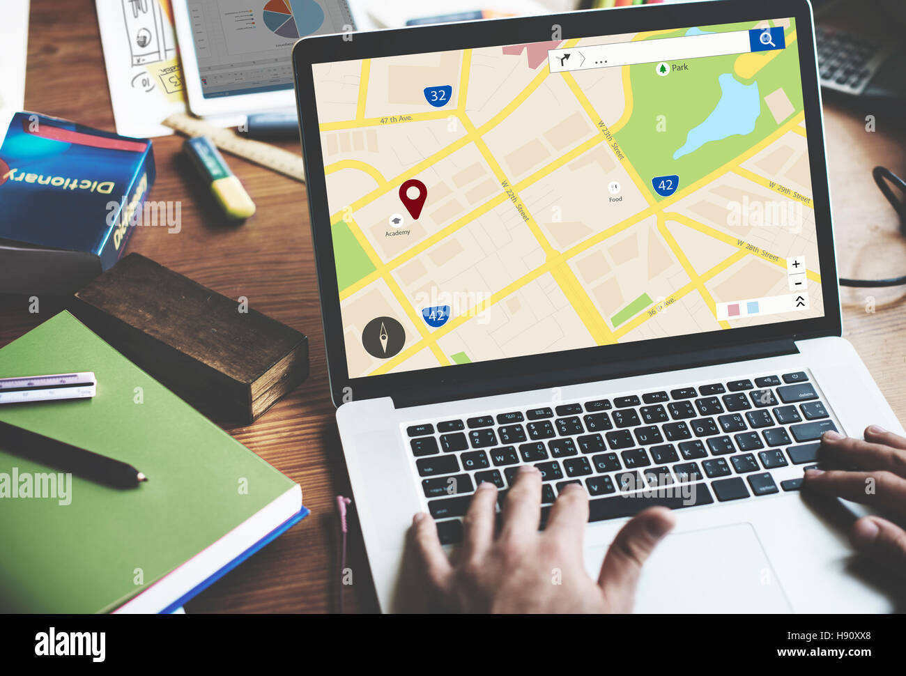 Map Mapping Location Guideline Navigation Concept Stock Photo - Alamy