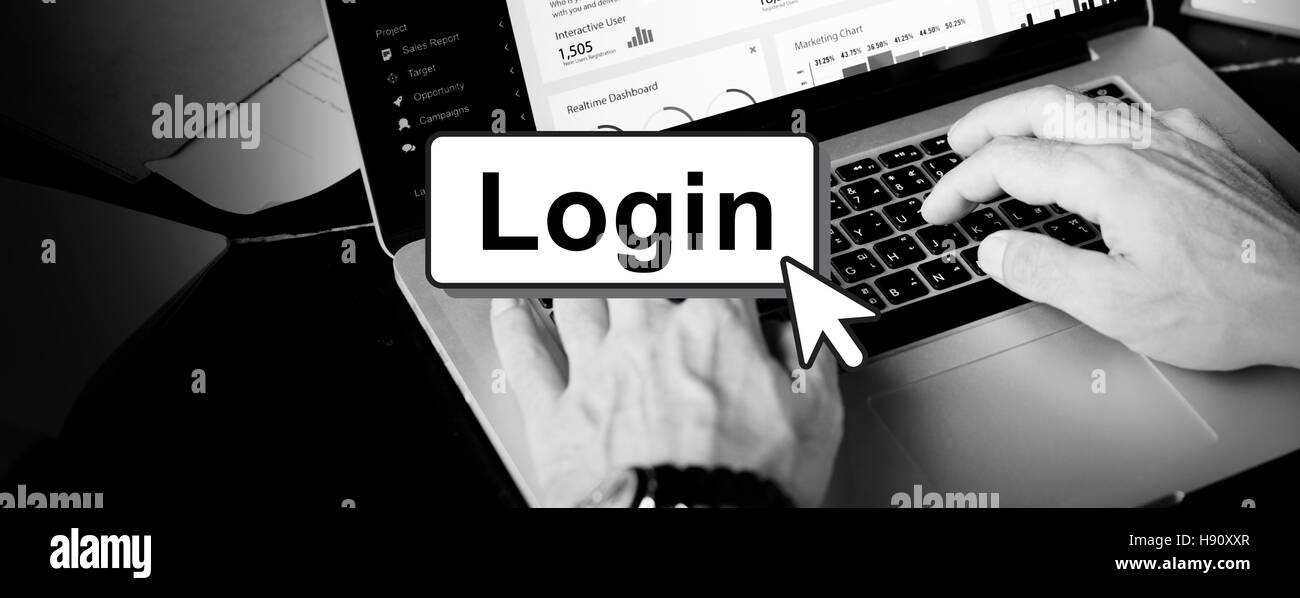 Login Online Digital Technology Click Concept Stock Photo - Alamy