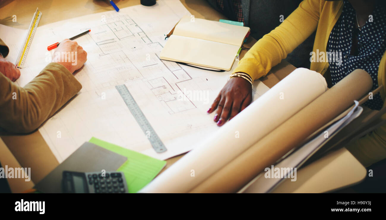 Architect Design Project Meeting Discussion Concept Stock Photo - Alamy