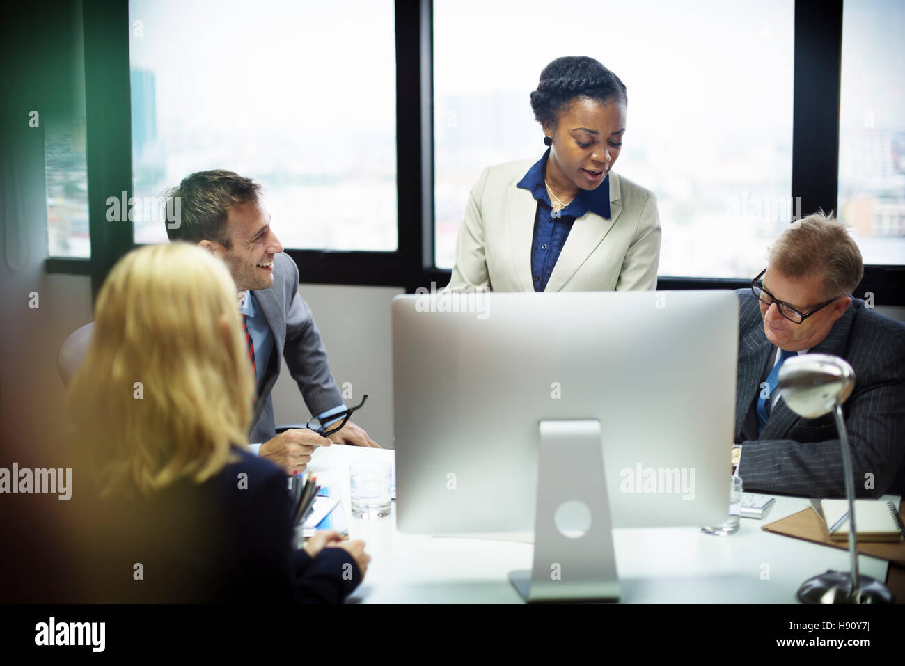 Business Team Meeting Discussion Connection Concept Stock Photo - Alamy