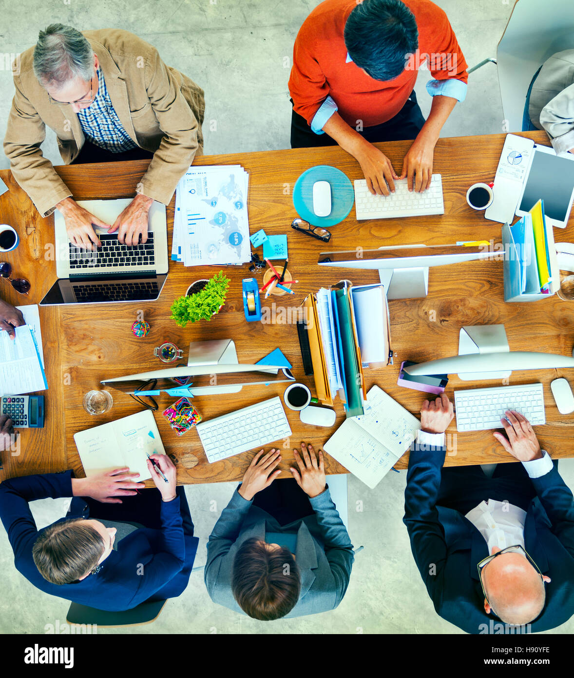 Multi-Ethnic Group of People Working Together Concept Stock Photo - Alamy