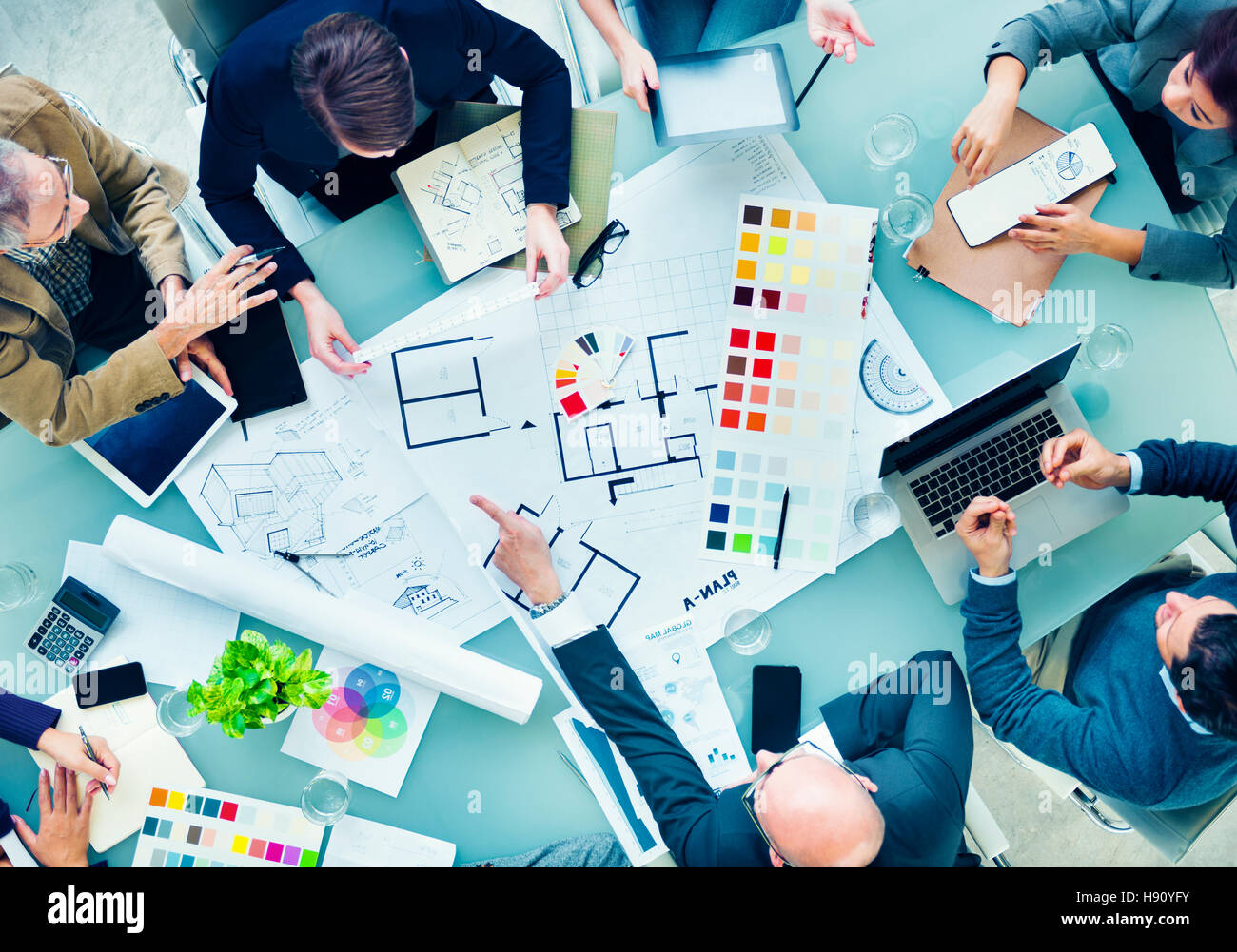 Design Team Planning New Project Teamwork Concept Stock Photo - Alamy