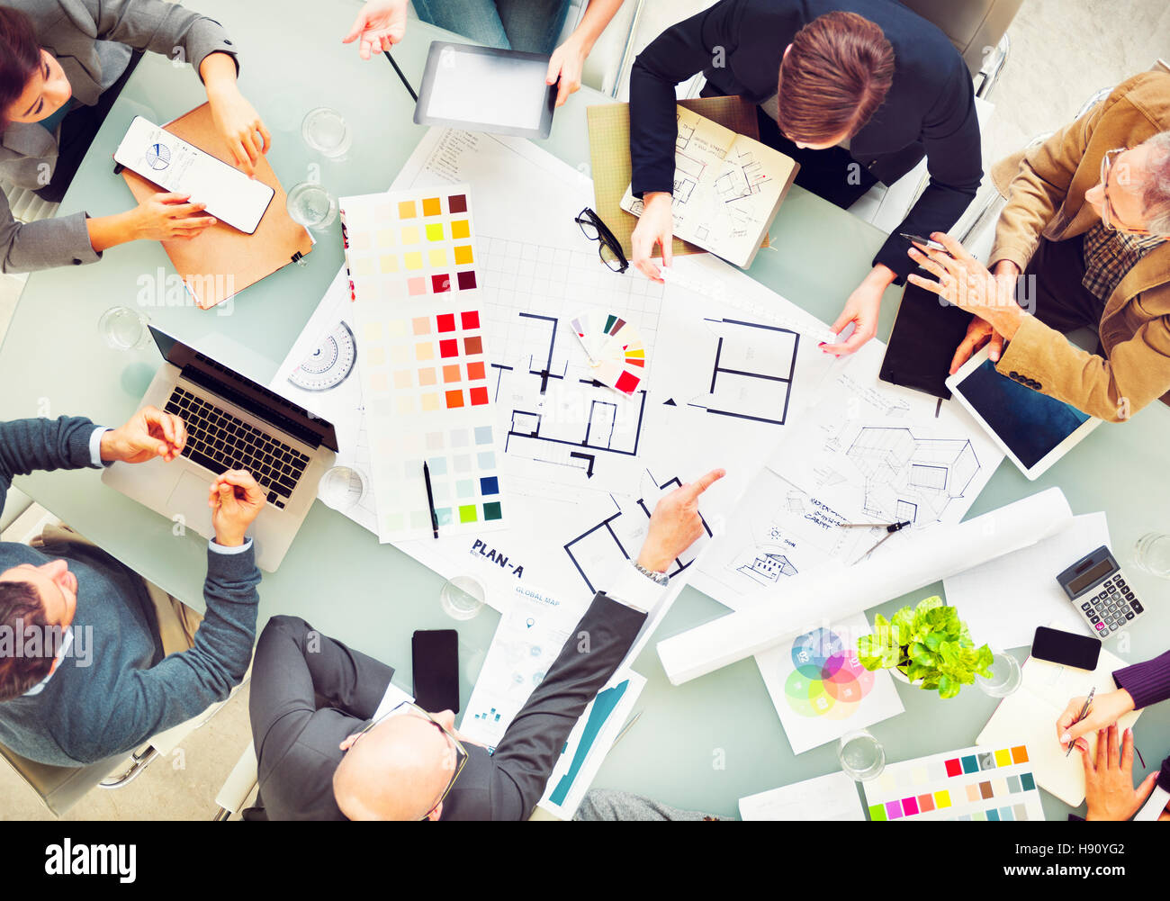 Design Team Planning New Project Teamwork Concept Stock Photo - Alamy