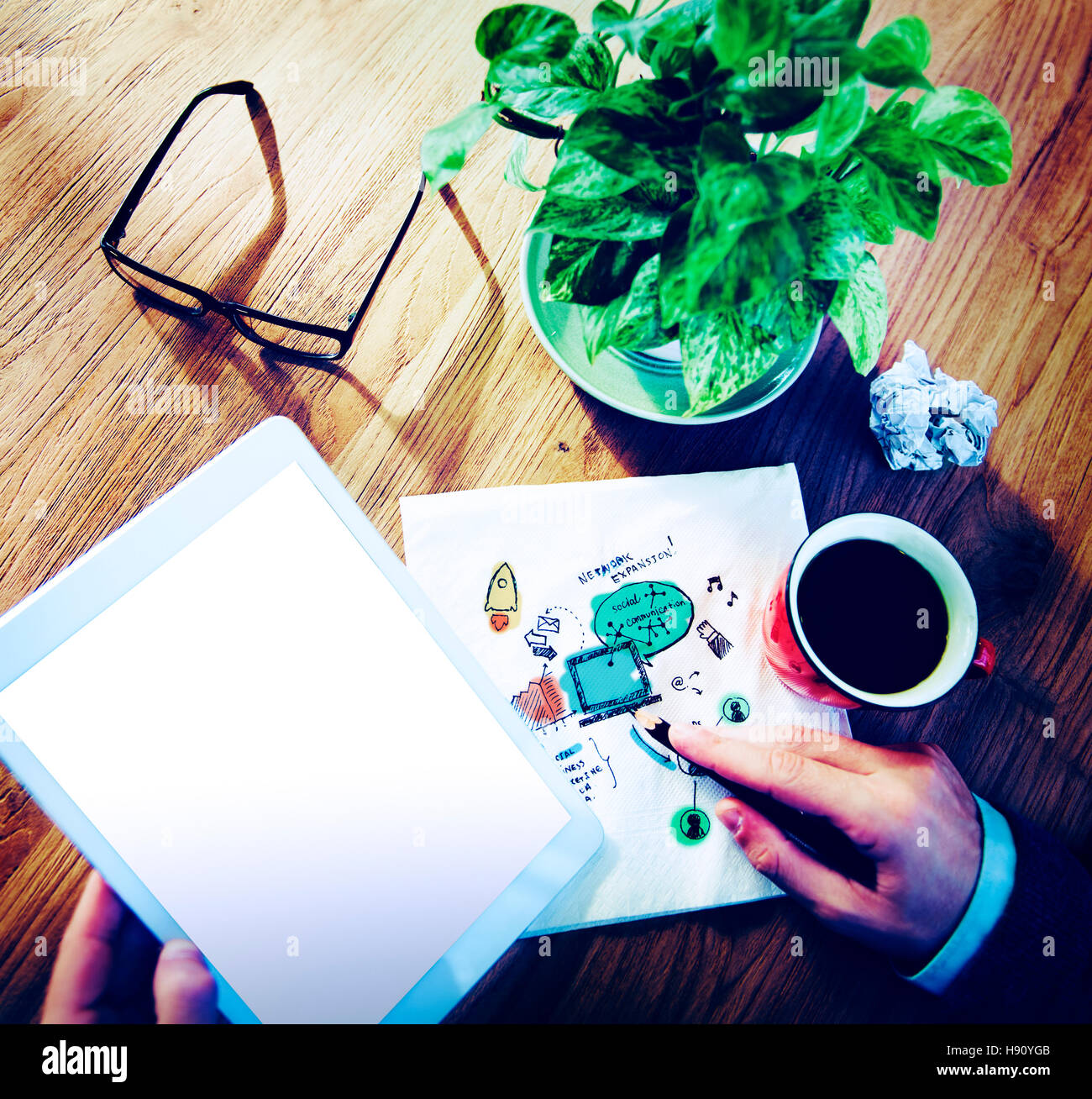 Digital Device Wireless Browsing Internet Office Concept Stock Photo ...