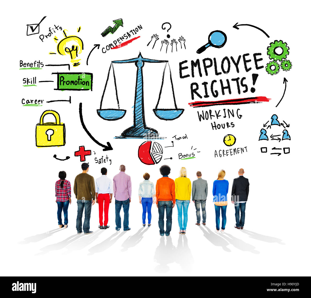 Employee Rights Employment Equality People Rear View Concept Stock Photo - Alamy