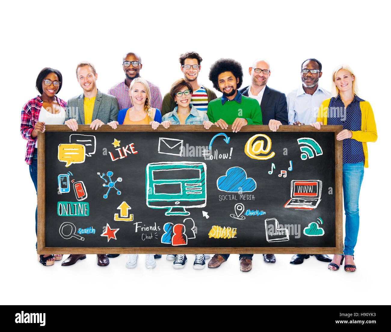 Multiethnic People Global Communications Social Media Banner Concept ...