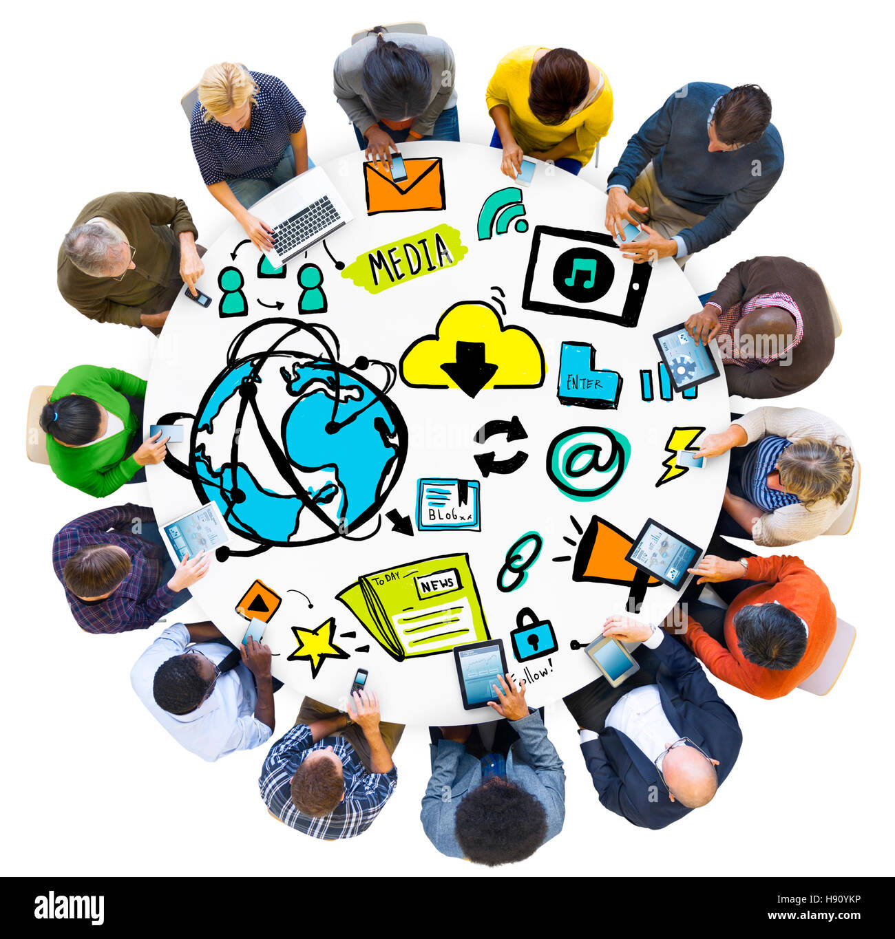 Diversity Casual People Media Digital Devices Communication Concept ...