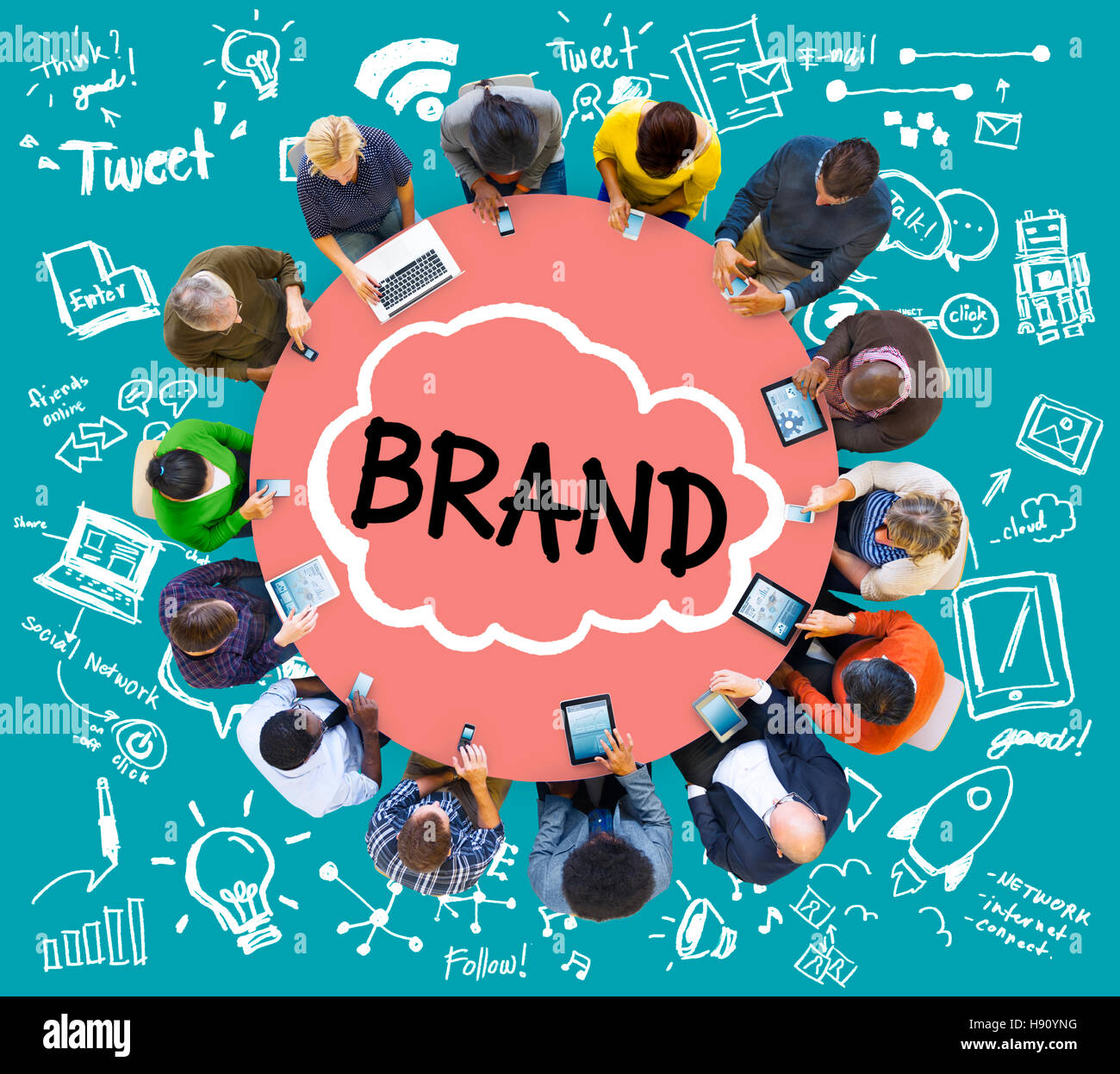 Brand Branding Connection Idea Technology Concept Stock Photo - Alamy