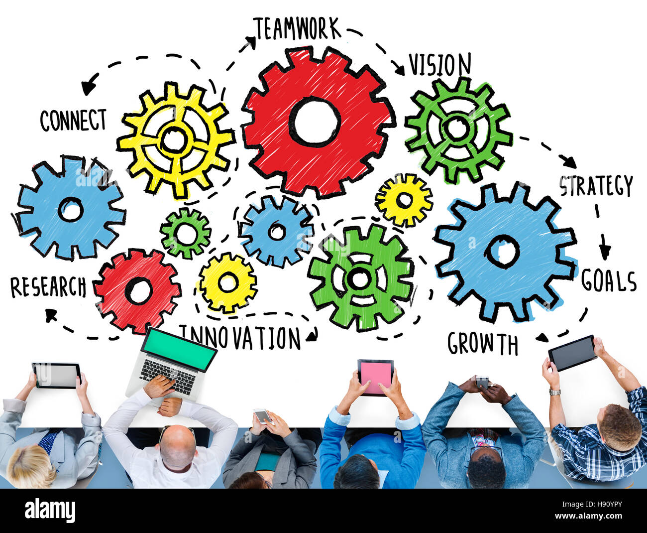 Team Functionality Industry Teamwork Connection Technology Concept ...