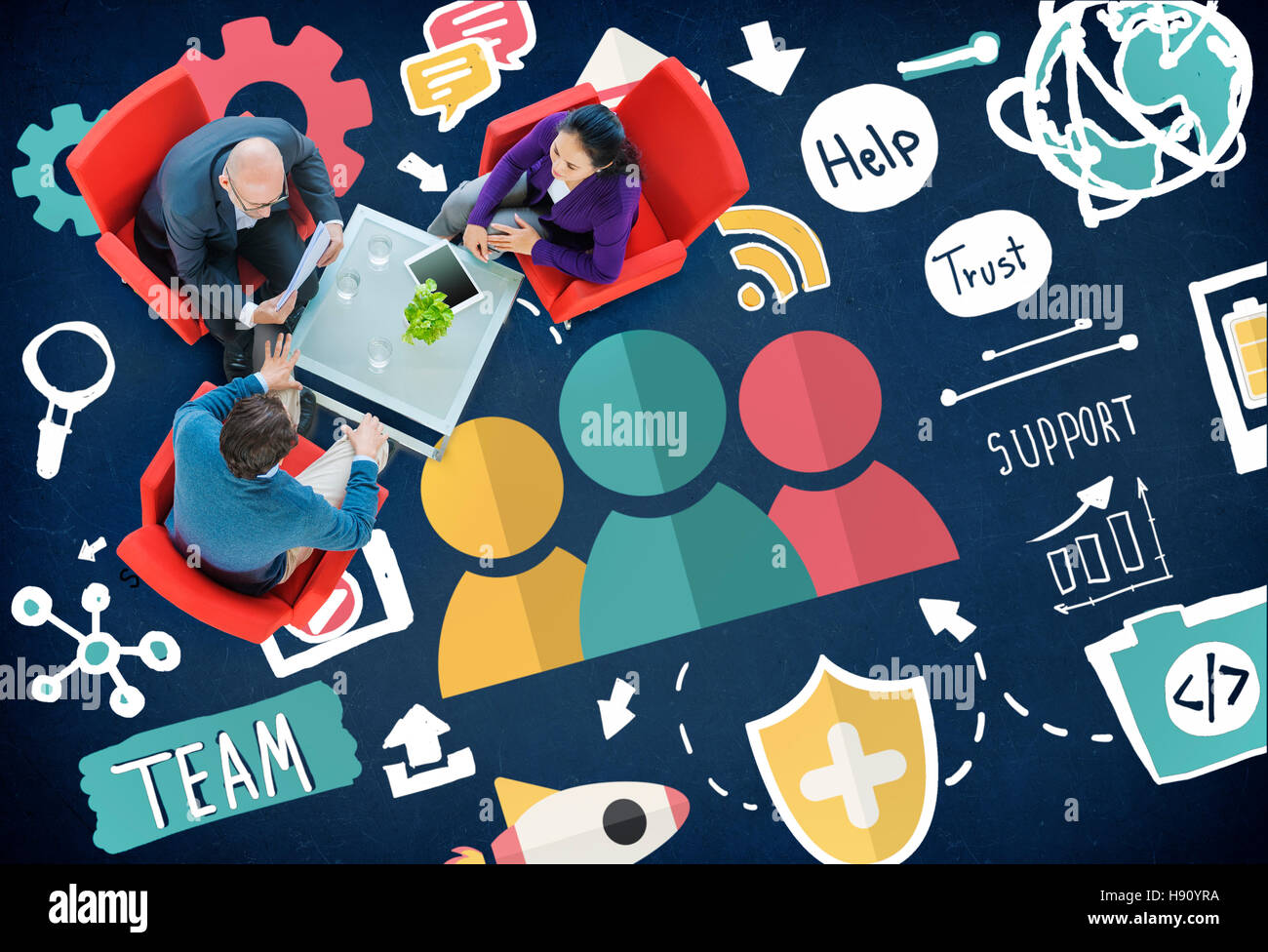 Team Corporate Connection Share Community Concept Stock Photo - Alamy