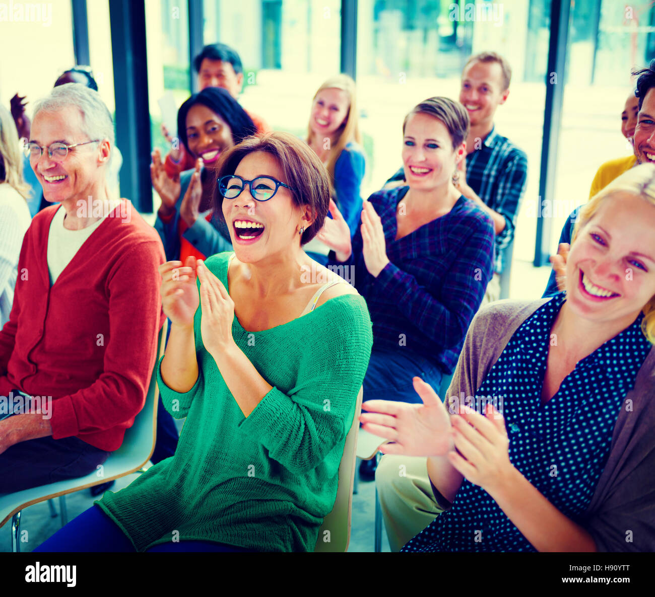 Audience Applaud Clapping Happines Appreciation Training Concept Stock ...