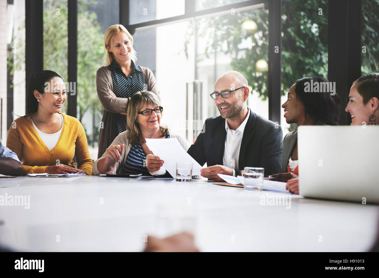People Meeting Communication Corporate Teamwork Concept Stock Photo - Alamy