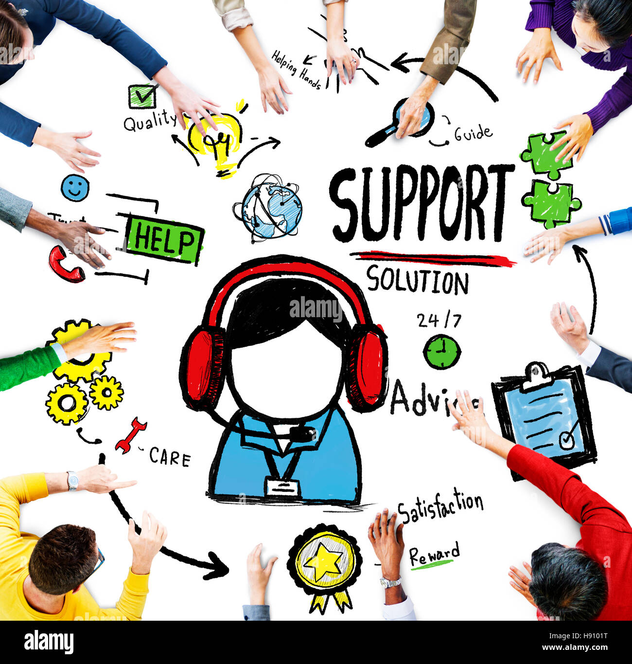 Support Solution Advice Help Care Satisfaction Quality Concept Stock ...