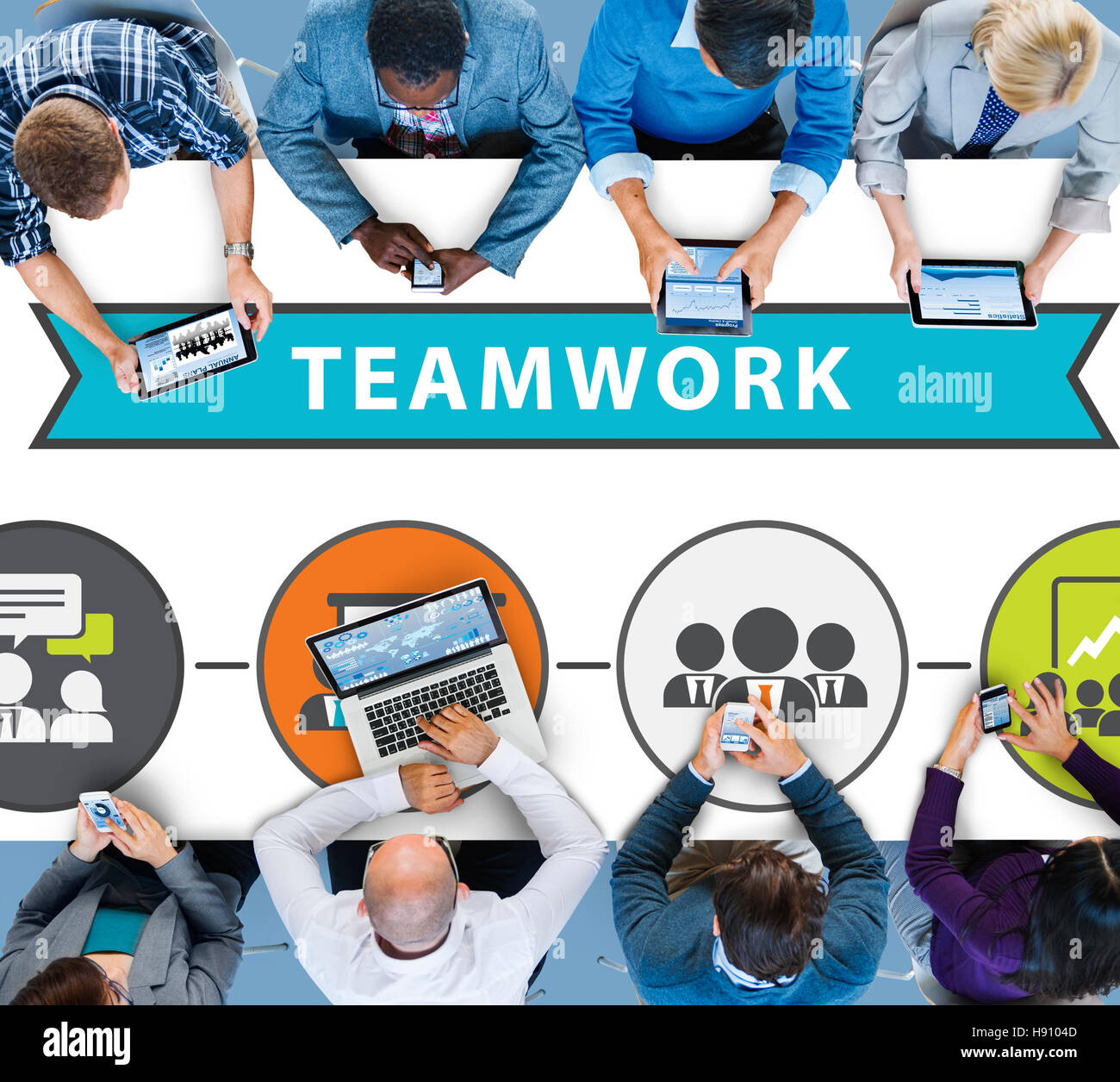 Teamwork Team Collaboration Connection Togetherness Unity Concept Stock ...