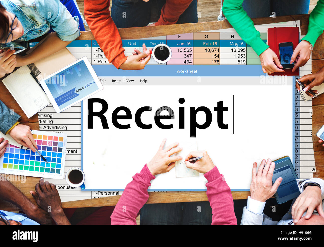 Receipt Receipts Cost Expenses Financial Spend Concept Stock Photo - Alamy