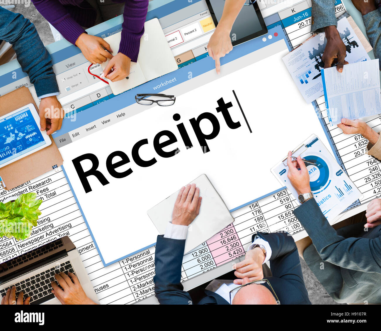 Receipt Receipts Cost Expenses Financial Spend Concept Stock Photo - Alamy