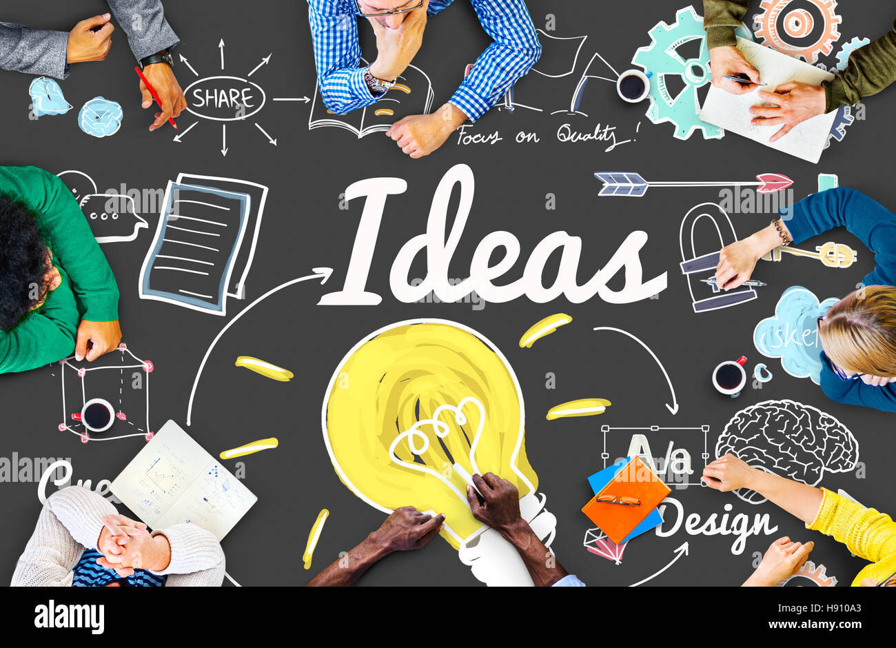 Ideas Idea Vision Design Plan Objective Mission Concept Stock Photo - Alamy