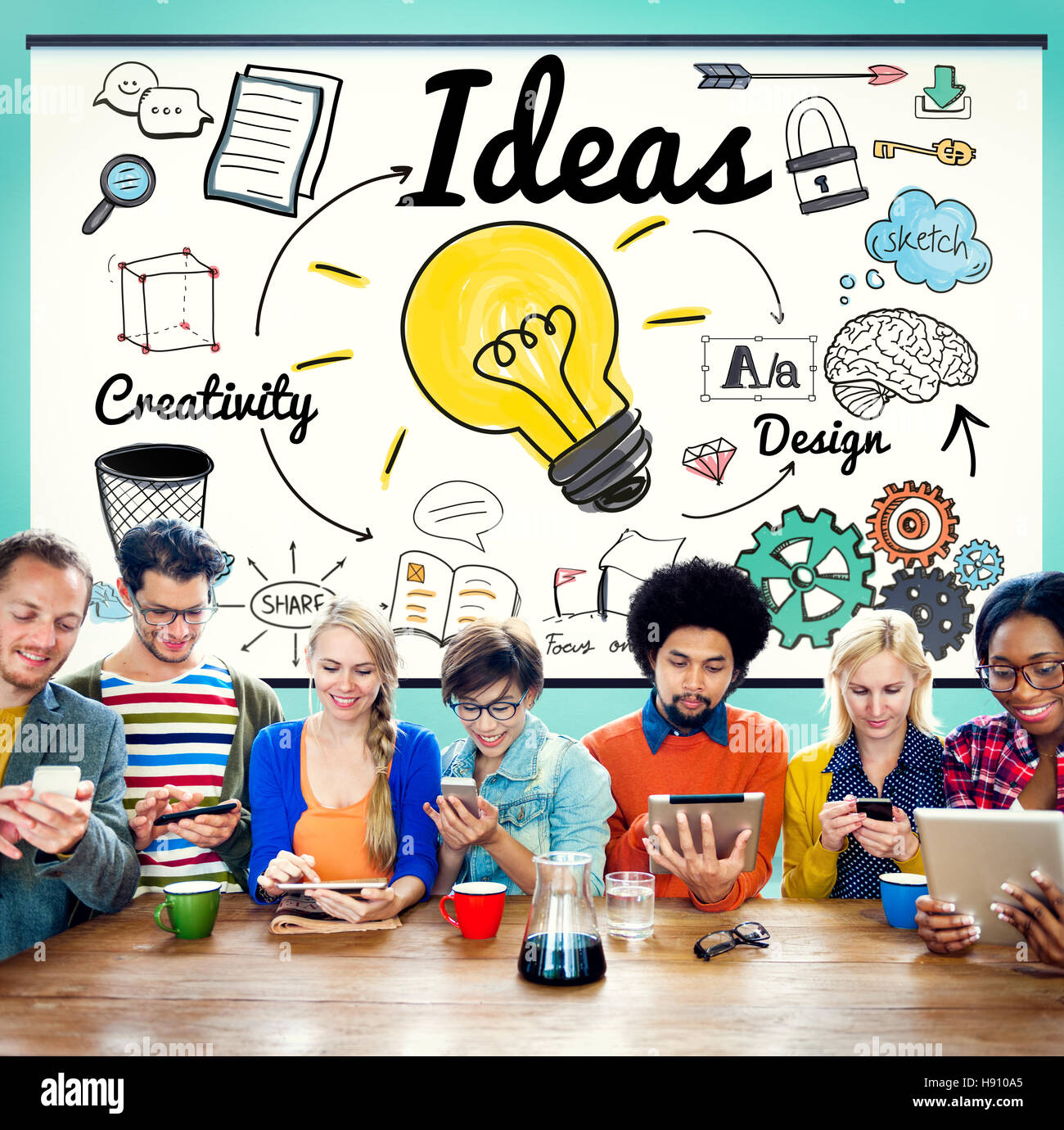 Ideas Idea Vision Design Plan Objective Mission Concept Stock Photo - Alamy