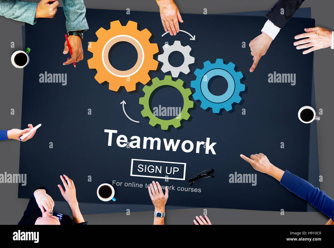 Team Teamwork Collaboration Cooperation Concept Stock Photo - Alamy