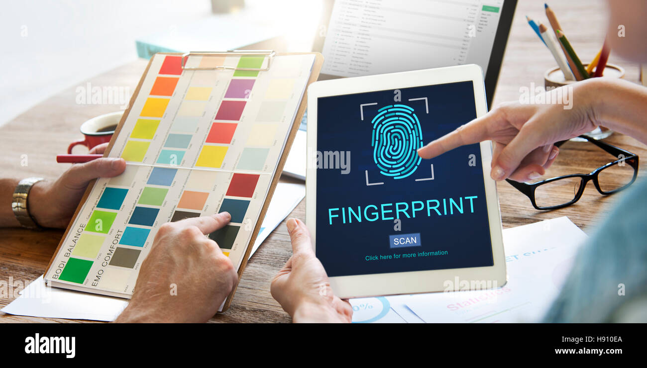 Fingerprint Technology Futuristic Coding Digital Concept Stock Photo ...