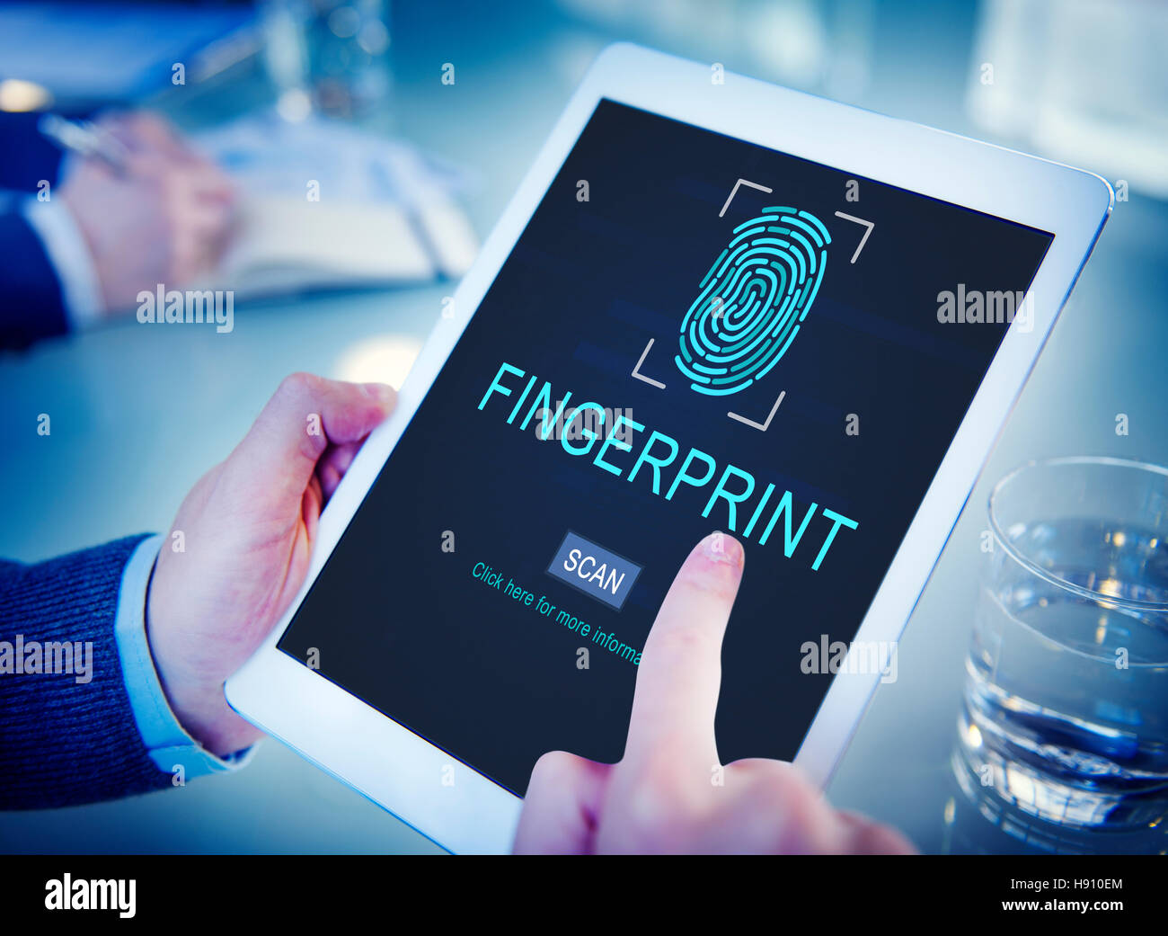 Fingerprint technology futuristic coding digital hi-res stock ...