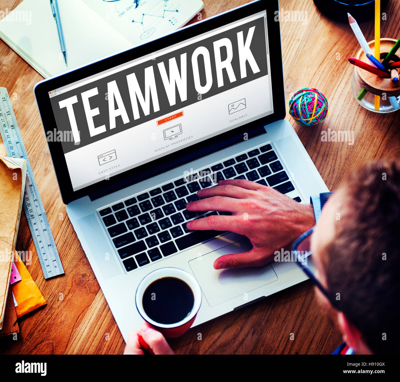 Teamwork Team Collaboration Togetherness Partnership Concept Stock ...