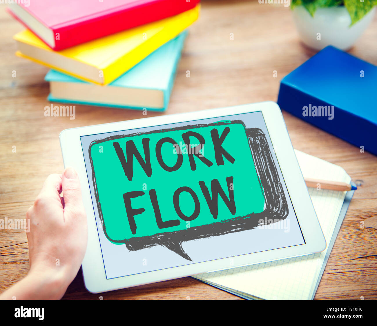 Work Flow Efficiency Implement Process System Concept Stock Photo - Alamy