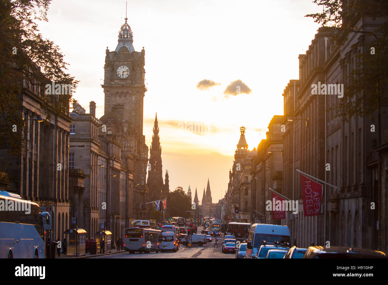 Looking West down Princes Street Edinburgh Scotland Stock Photo - Alamy