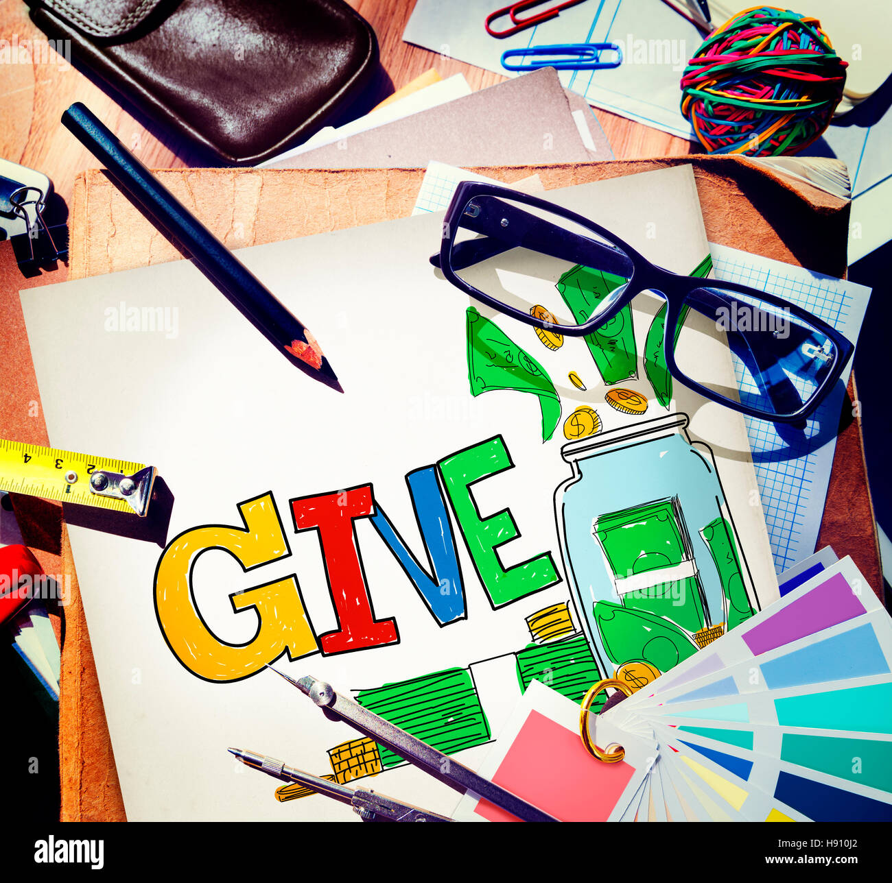 Give Help Donation Charity Volunteer Concept Stock Photo - Alamy