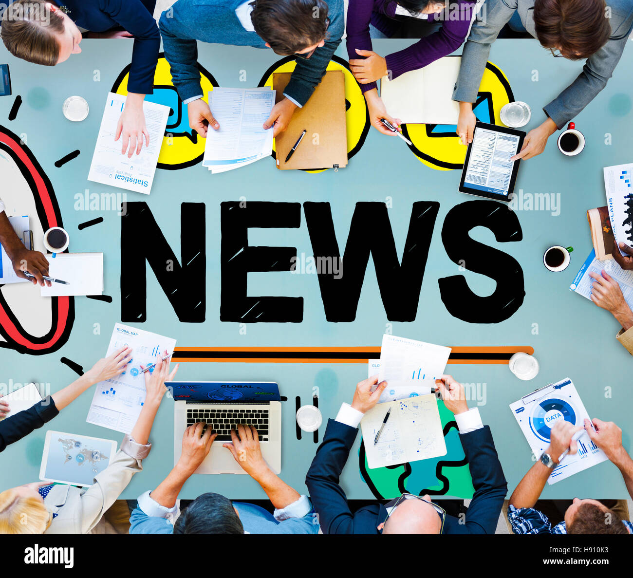 News Broadcast Information Media Publication Concept Stock Photo - Alamy