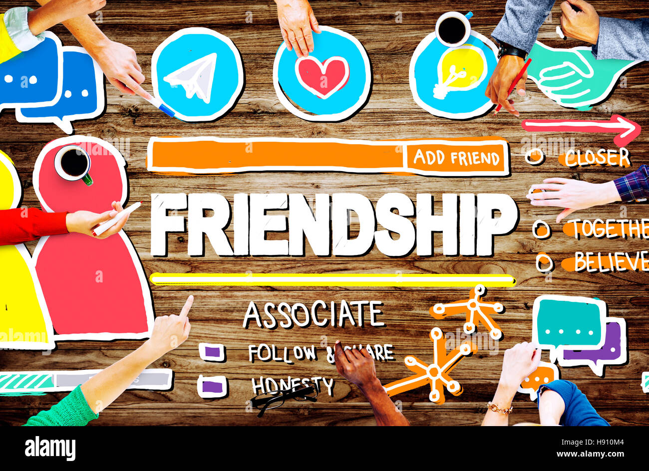 Friendship Group People Social Media Loyalty Concept Stock Photo - Alamy