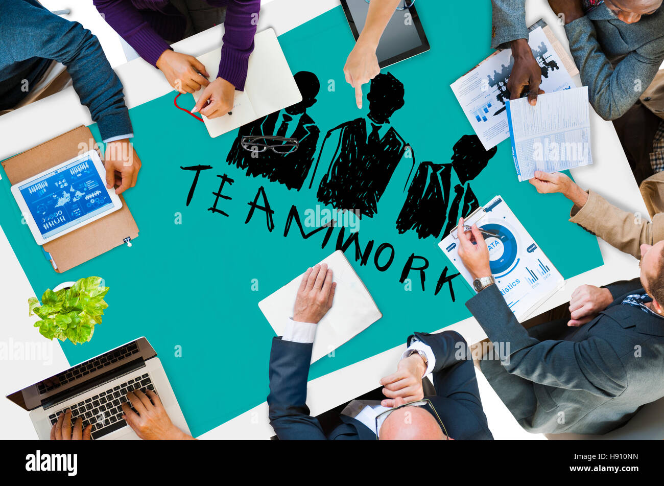 Teamwork Group Collaboration Organization Concept Stock Photo - Alamy
