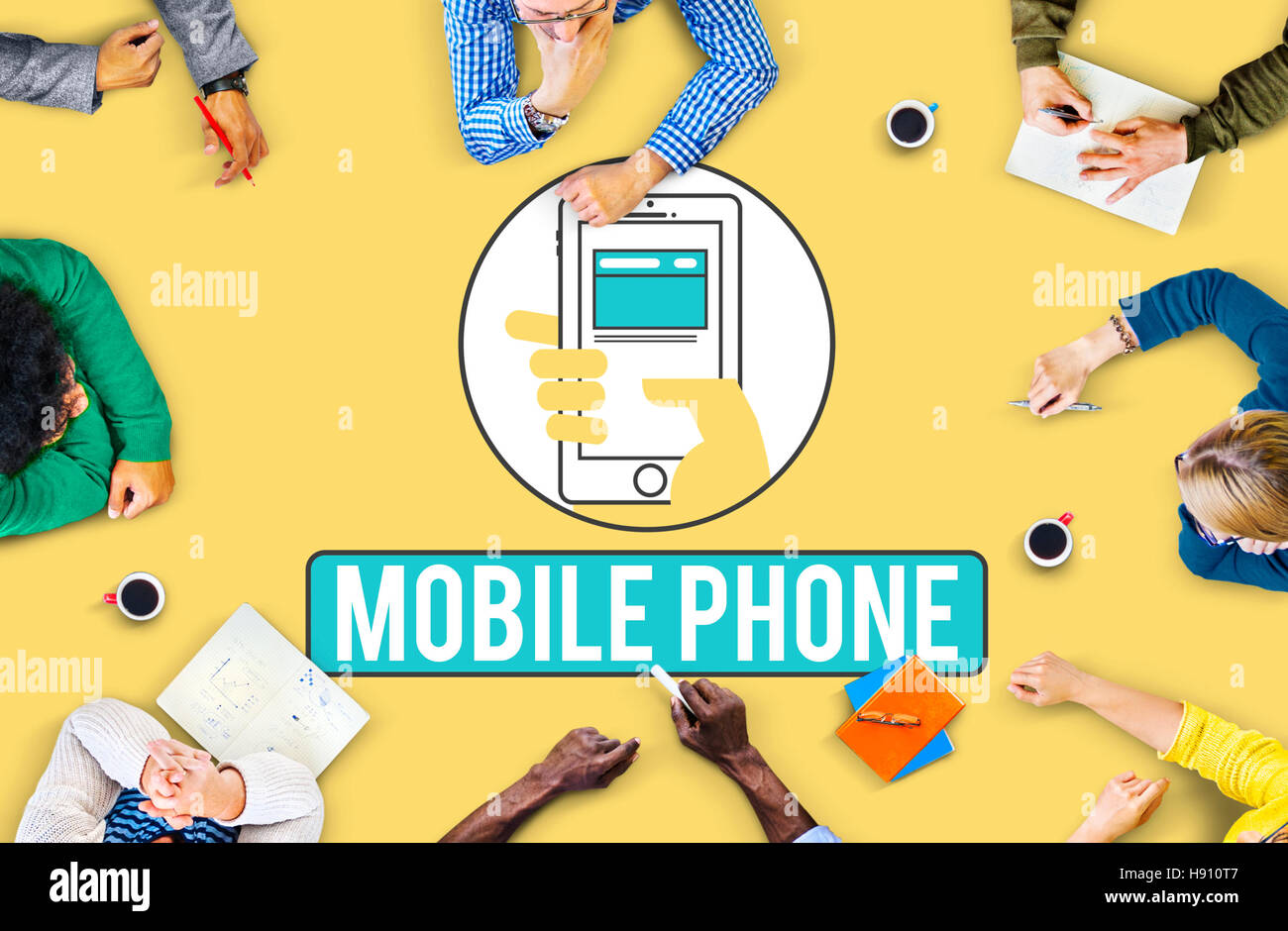 Mobile Phone Cellphone Cellular Communicate Concept Stock Photo - Alamy