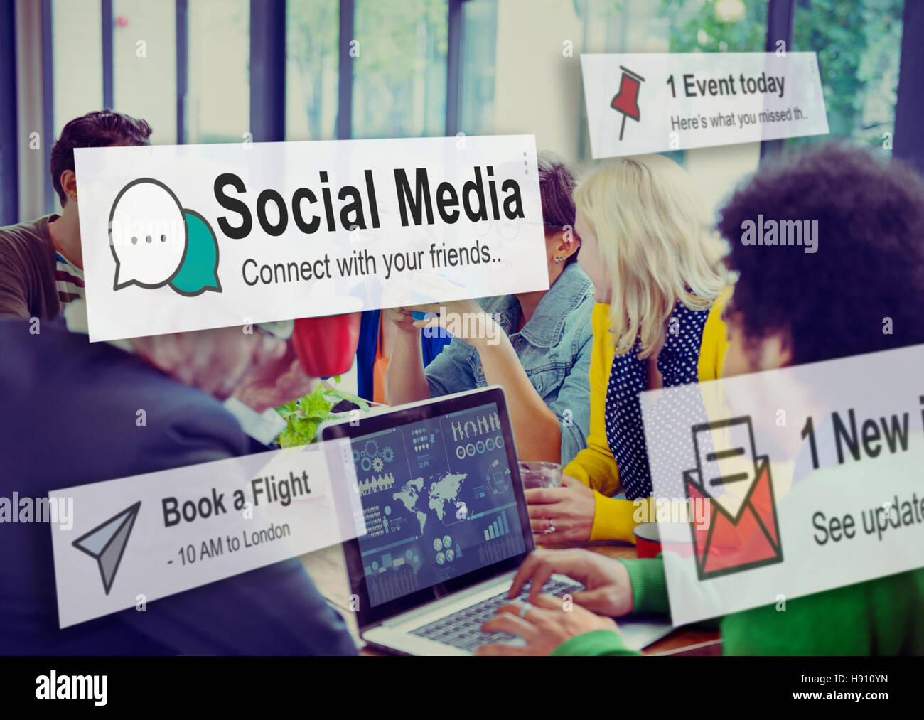 Social Media Networking Connection Communication Concept Stock Photo ...
