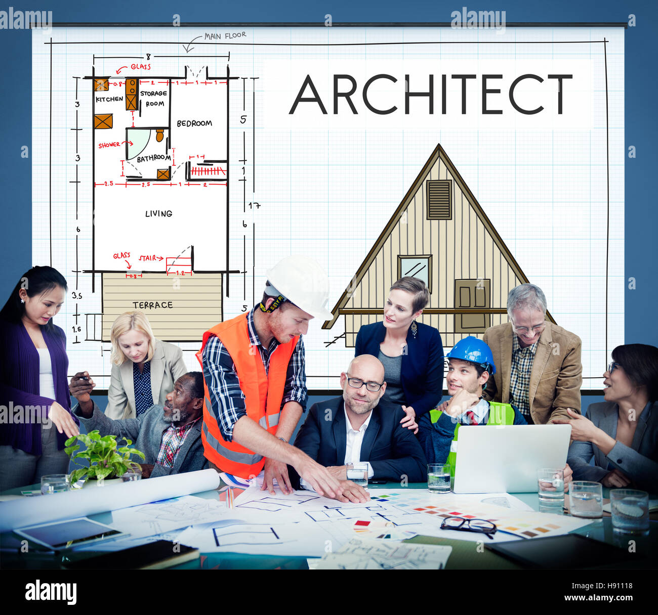 Architect Architecture Design Infrastructure Construction Concept Stock ...