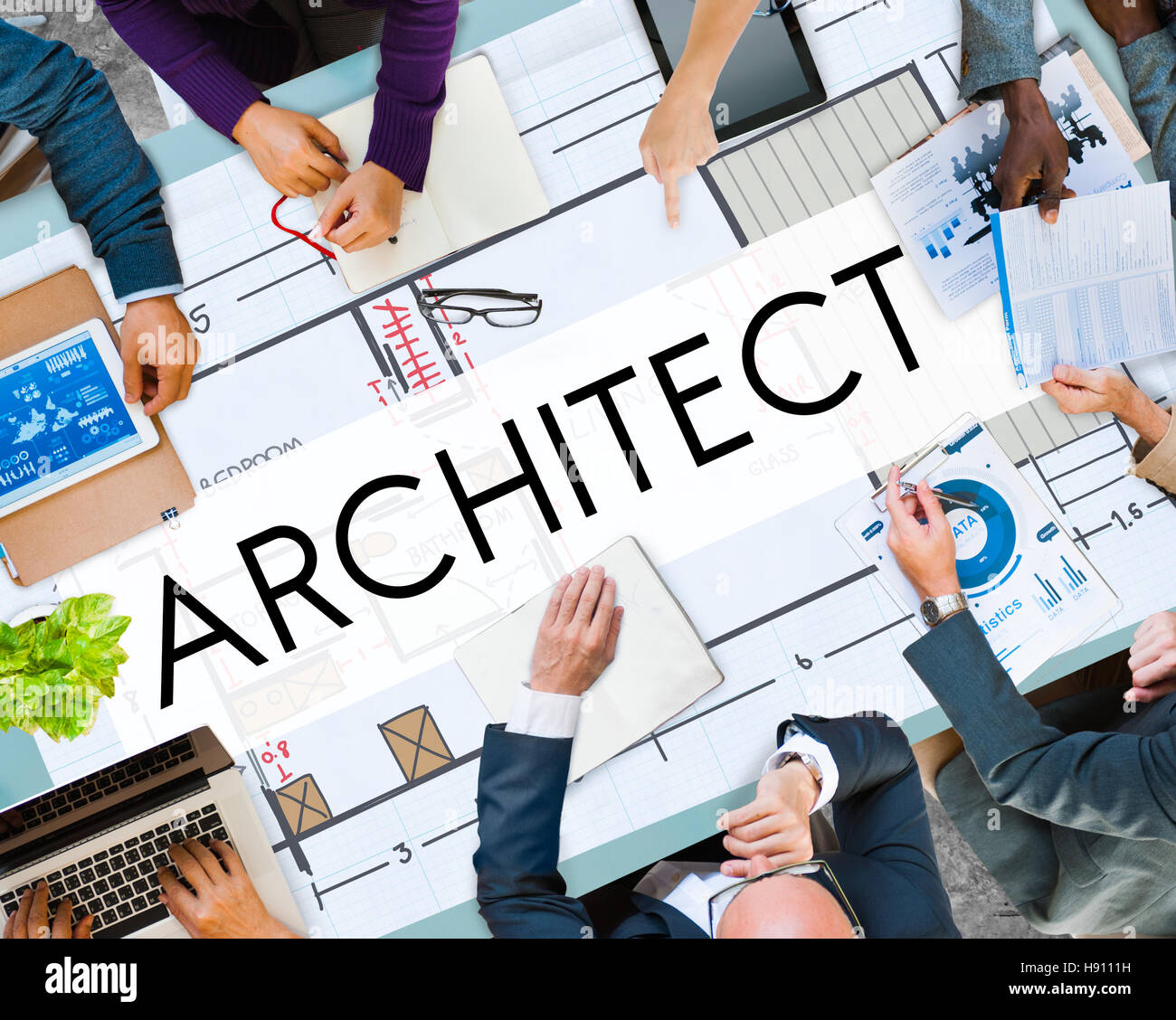 Architect Architecture Design Infrastructure Construction Concept Stock ...