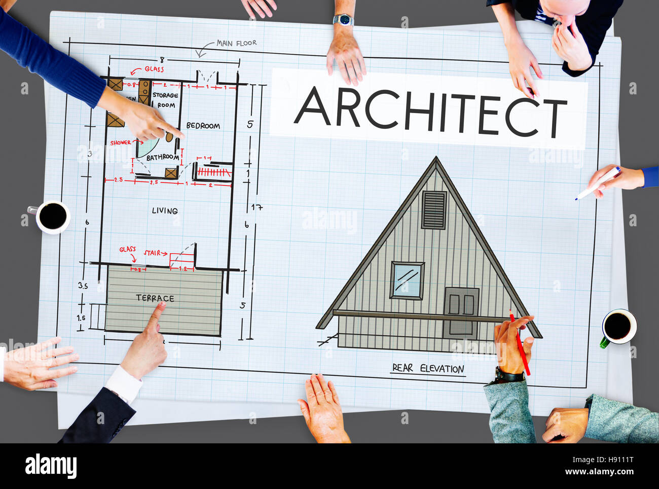 Architect Architecture Design Infrastructure Construction Concept Stock ...