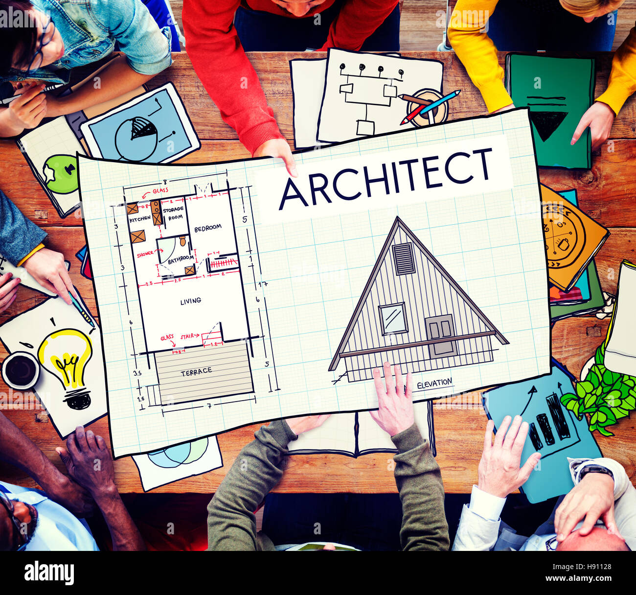 Architect Architecture Design Infrastructure Construction Concept Stock ...