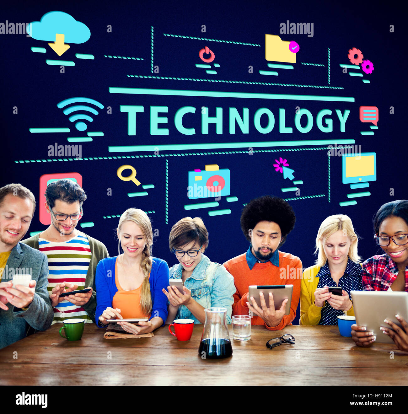 Technology Modern Device Connection Network Concept Stock Photo - Alamy