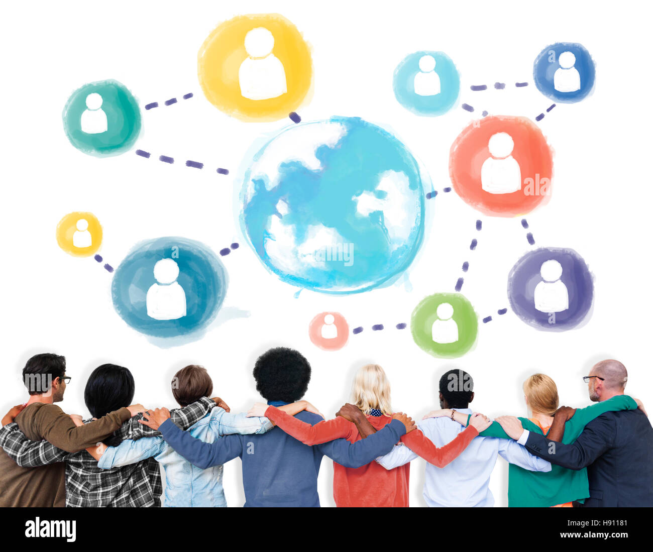 Global Communication Social Media Networking Concept Stock Photo - Alamy