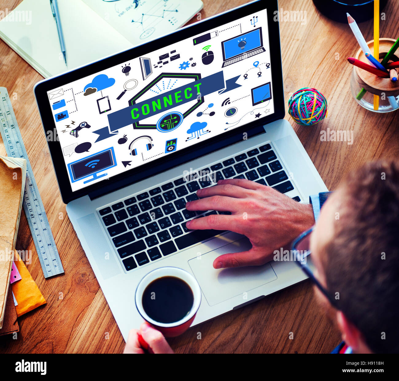 Connect Connection Communication Network Media Concept Stock Photo - Alamy