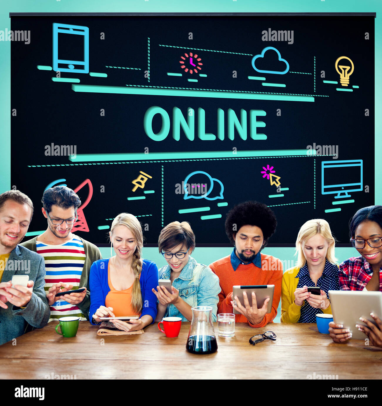 Online Internet Connection Sharing Networking Concept Stock Photo - Alamy