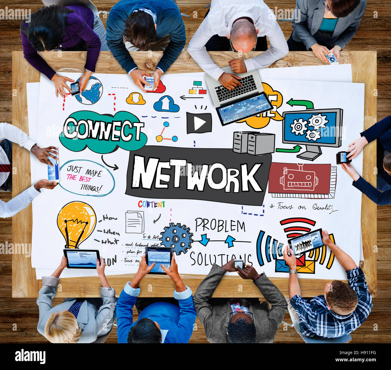 Network Global Communications Connection Technology System Concept ...
