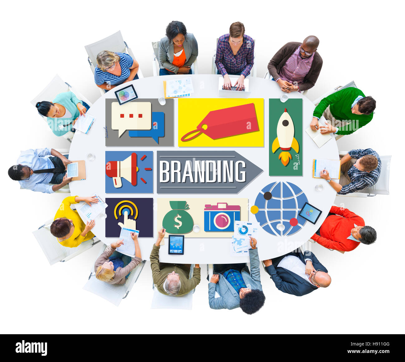 Branding Advertising Business Global Marketing Concept Stock Photo - Alamy