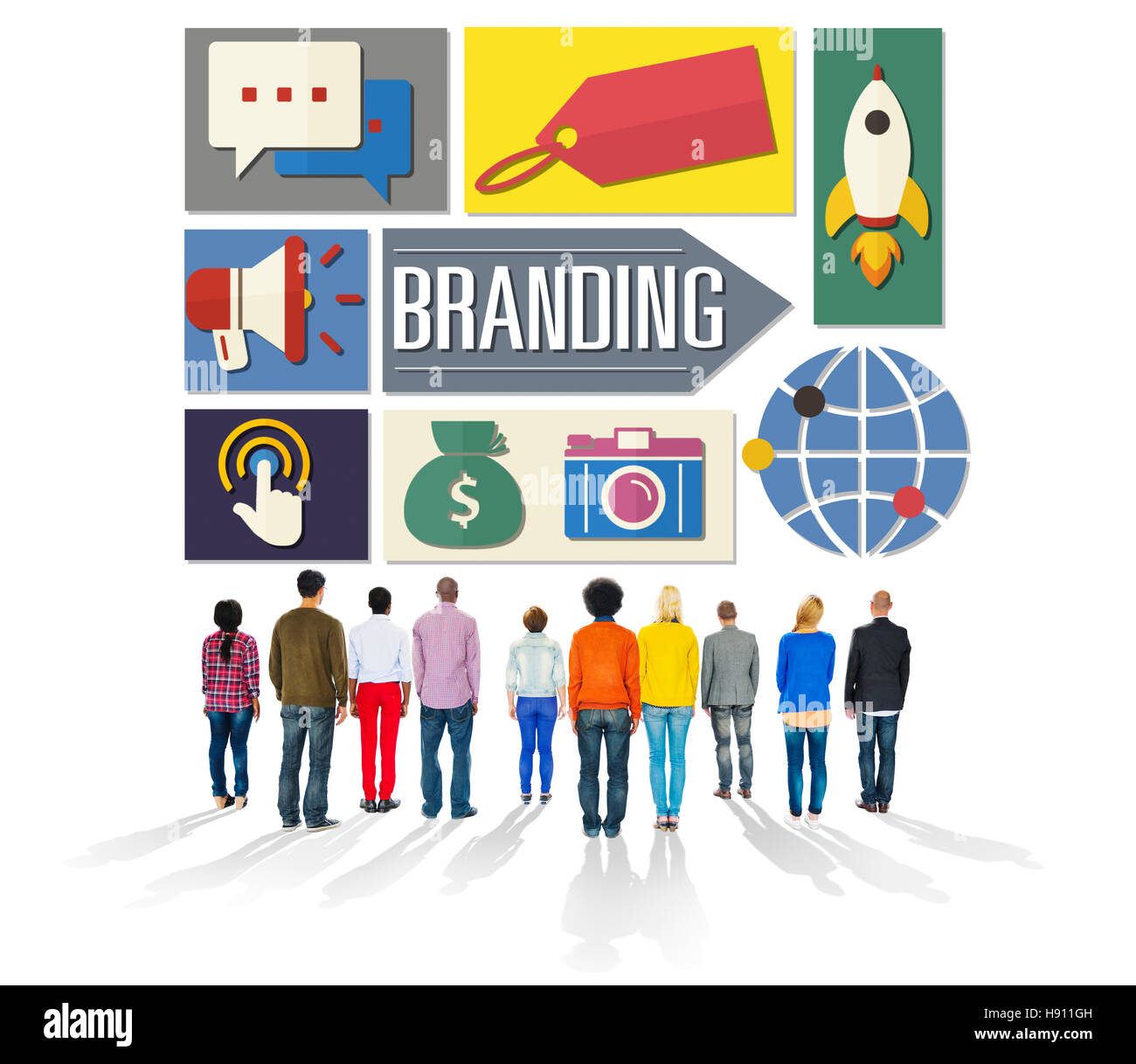 Branding Advertising Business Global Marketing Concept Stock Photo - Alamy
