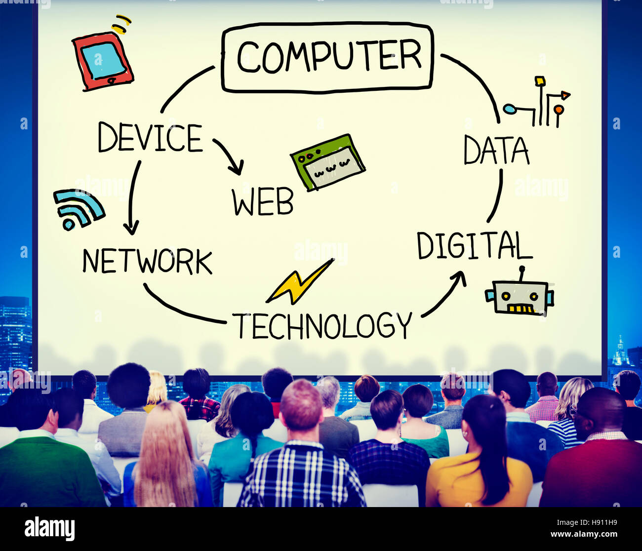 Computer Global Communications Connection Networking Concept Stock 0086