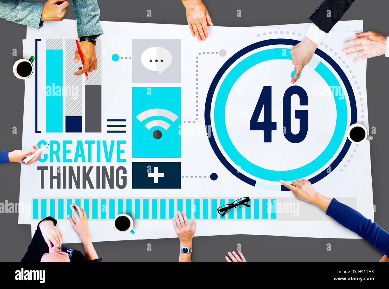 4G Connection Technology Internet Network Concept Stock Photo - Alamy