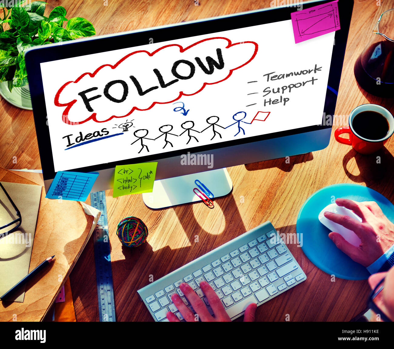 Follow Track Subscribe Social Media Concept Stock Photo - Alamy