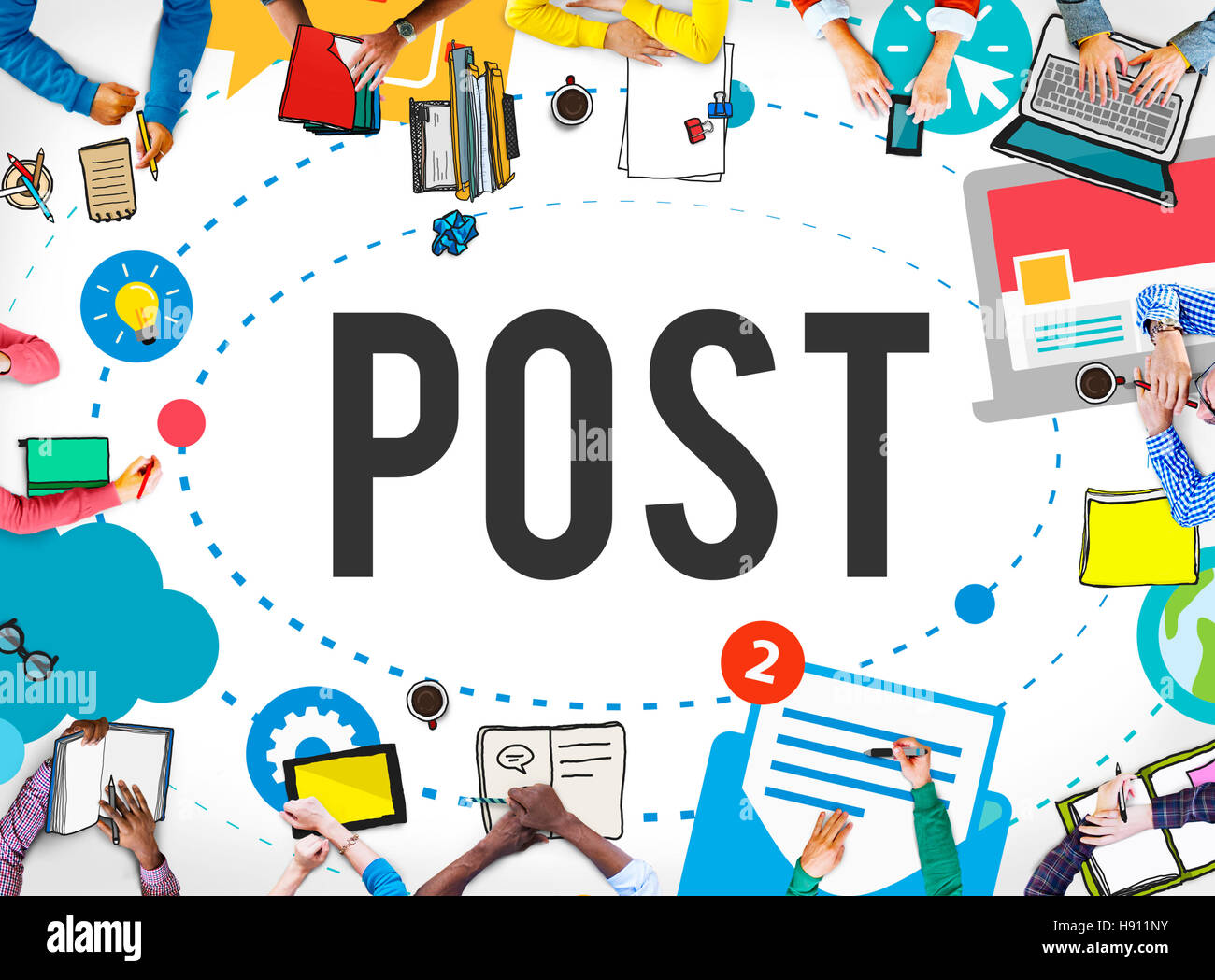 Post Blog Social Media Share Online Communication Concept Stock Photo ...